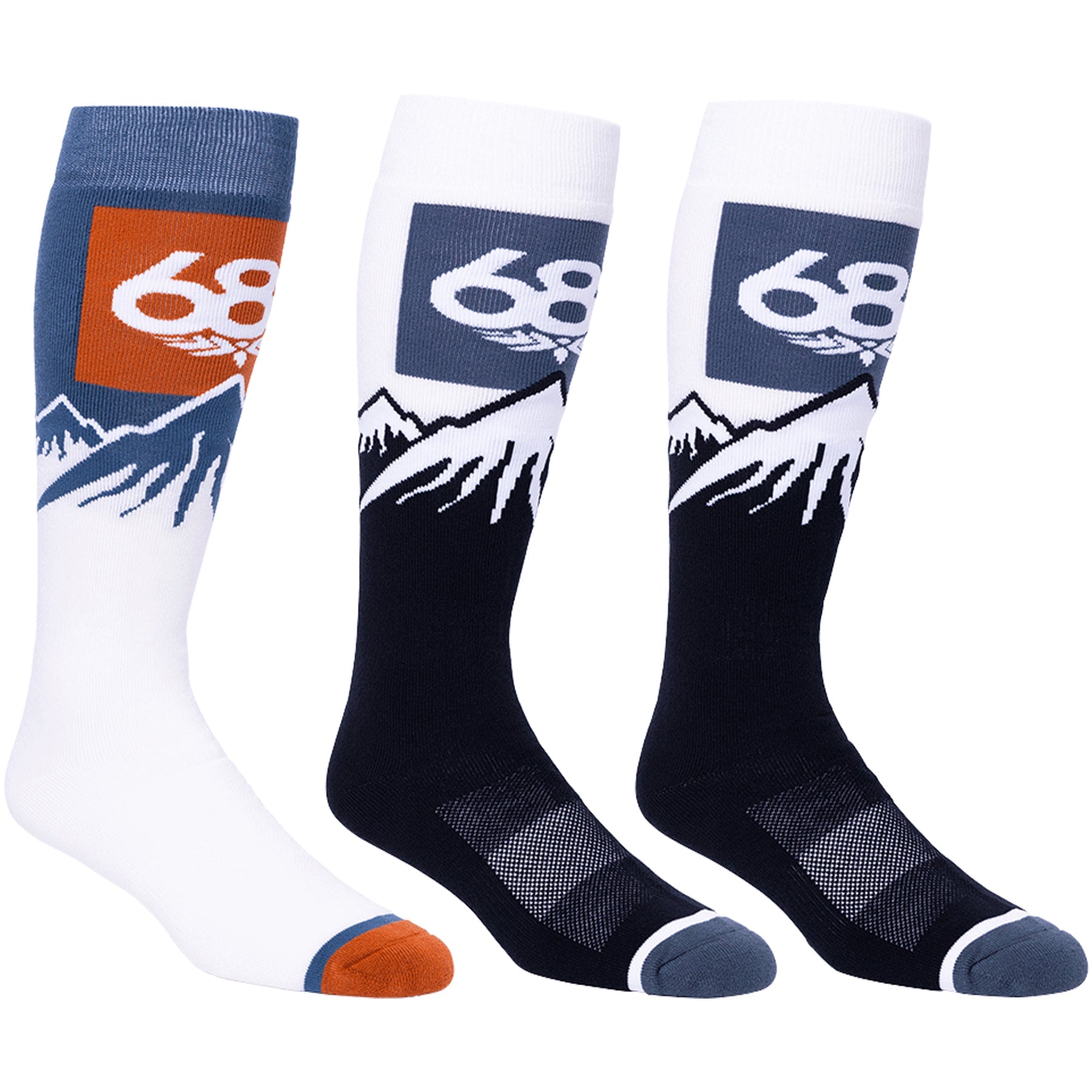 686 Mens Peaks Sock 3 Pack 2024 | Mens Snowboard Socks Australia
